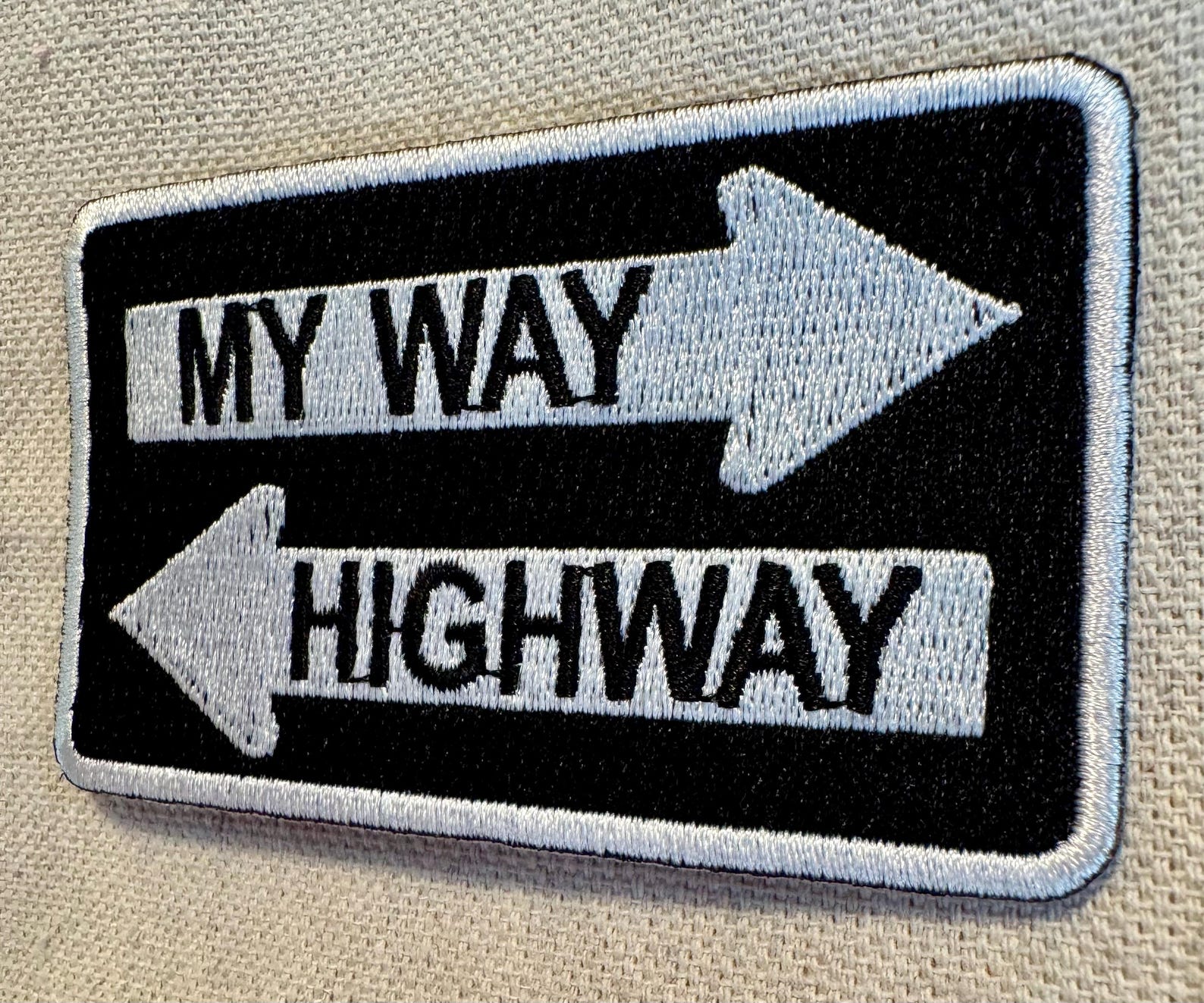 MY WAY or the HIGHWAY Patch Biker Iron-on Embroidered Applique ...