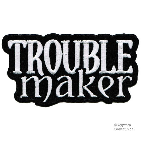 TROUBLE MAKER PATCH iron-on embroidered enforcer motorcycle | Etsy