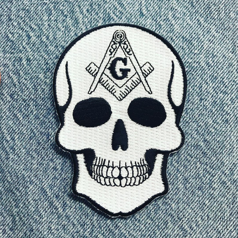 MASONIC SKULL PATCH Iron-on Embroidered Applique Freemason | Etsy