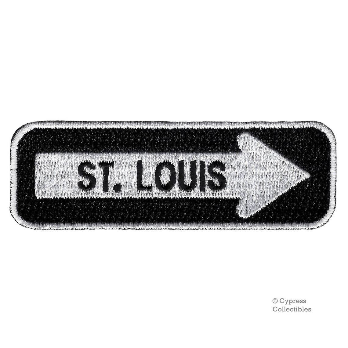ST. LOUIS ROAD Sign Patch Embroidered Iron-on Applique One Way | Etsy