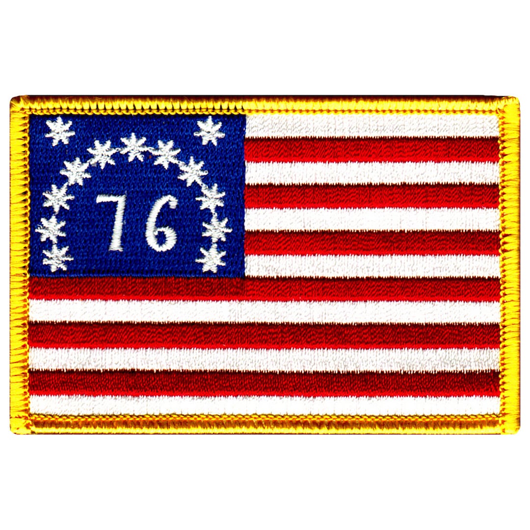 AMERICAN FLAG PATCH Bennington 1776 Embroidered Iron-on Applique - Etsy