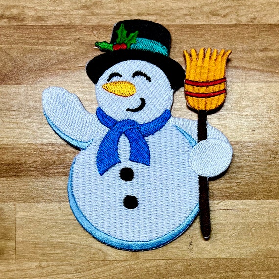 WINTER SNOWMAN PATCH Iron-on Embroidered Applique Snow Man - Etsy