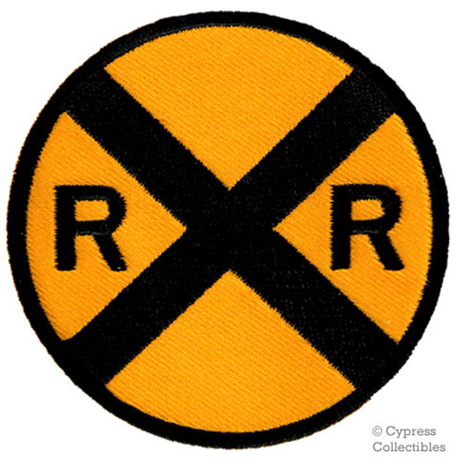 RAILROAD Crossing Patch Iron-on Embroidered Applique Road Sign - Etsy
