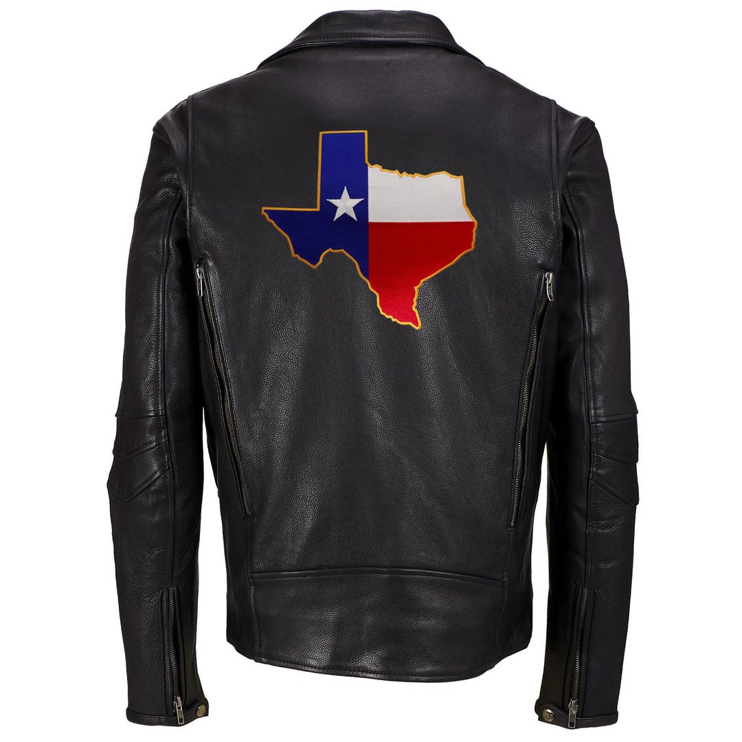 LARGE TEXAS OUTLINE Patch Shape State Flag Iron-on Embroidered Applique ...