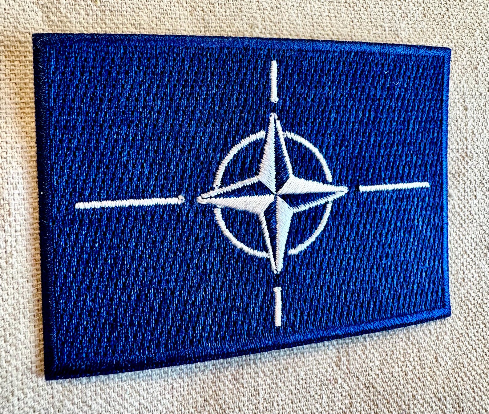 NATO MILITARY FLAG Patch Iron-on Embroidered Applique Europe North ...