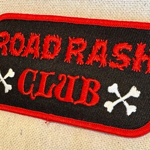 ROAD RASH CLUB Patch Iron-on Embroidered Applique Nametag Emblem ...