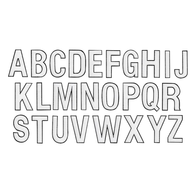 White ALPHABET LETTERS PATCH Embroidered Iron-on Applique - Etsy