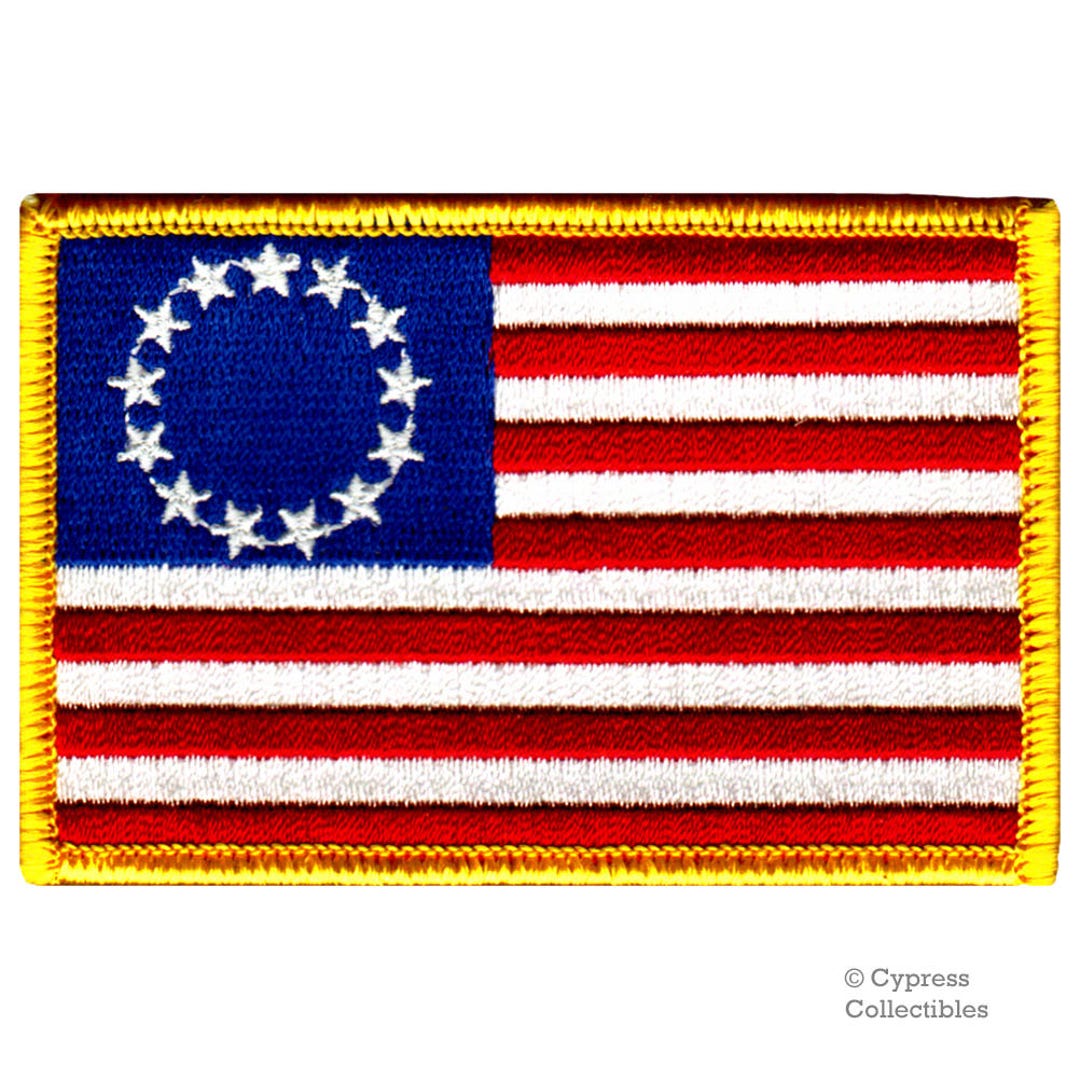 AMERICAN FLAG PATCH Betsy Ross 1776 Embroidered Iron-on Applique - Etsy