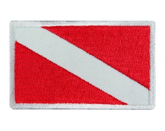 DIVER DOWN FLAG Patch Scuba Diving Embroidered Iron-on | Etsy