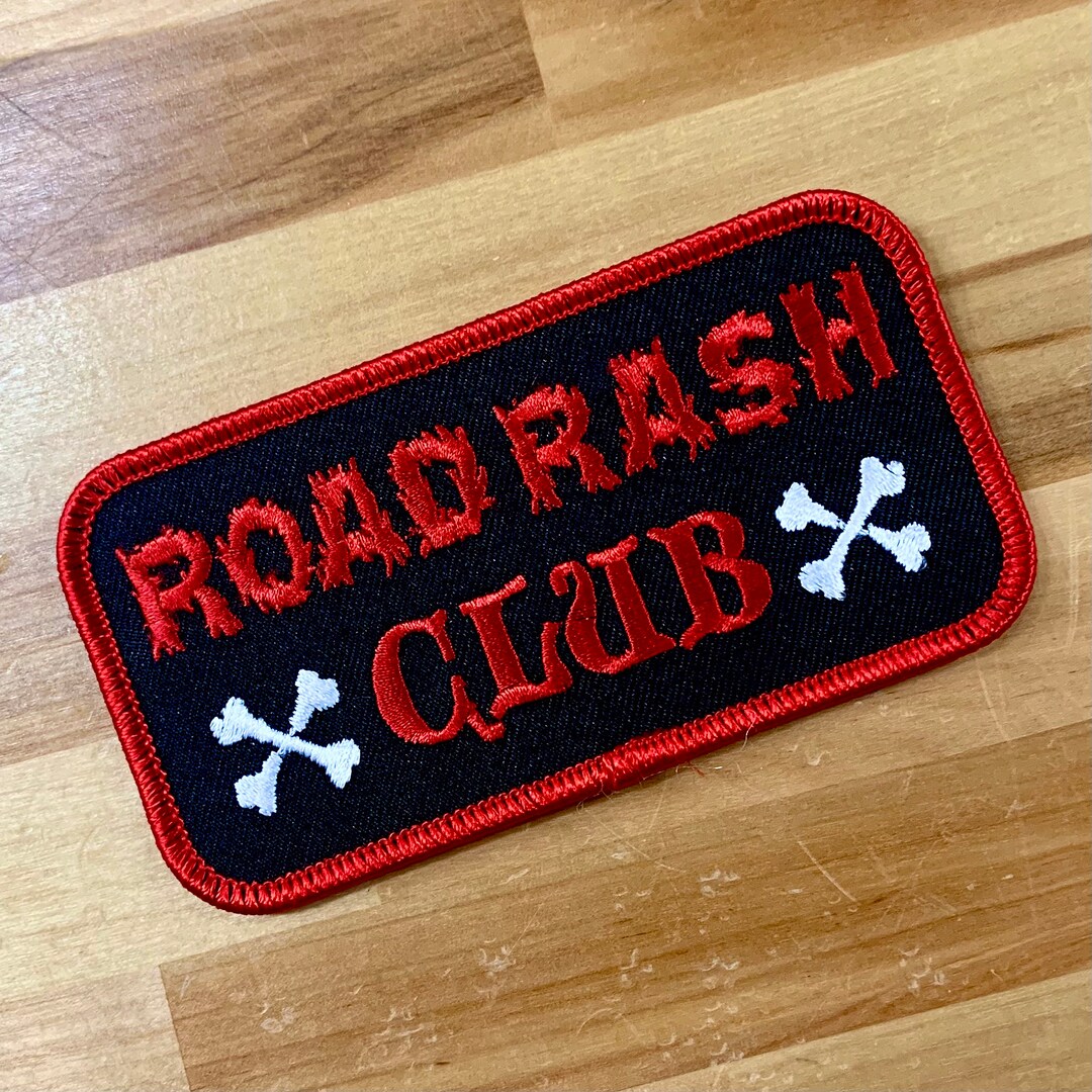 ROAD RASH CLUB Patch Iron-on Embroidered Applique Nametag Emblem ...