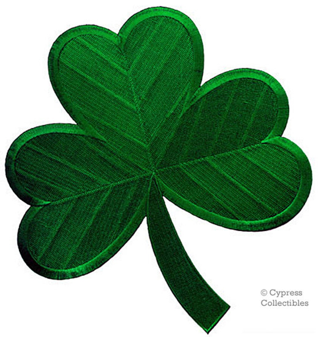 Large Size LUCKY IRISH CLOVER Patch Iron-on Embroidered Shamrock ...
