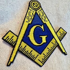 MASONIC SYMBOL PATCH Logo Iron-on Embroidered Freemason Mason Square ...