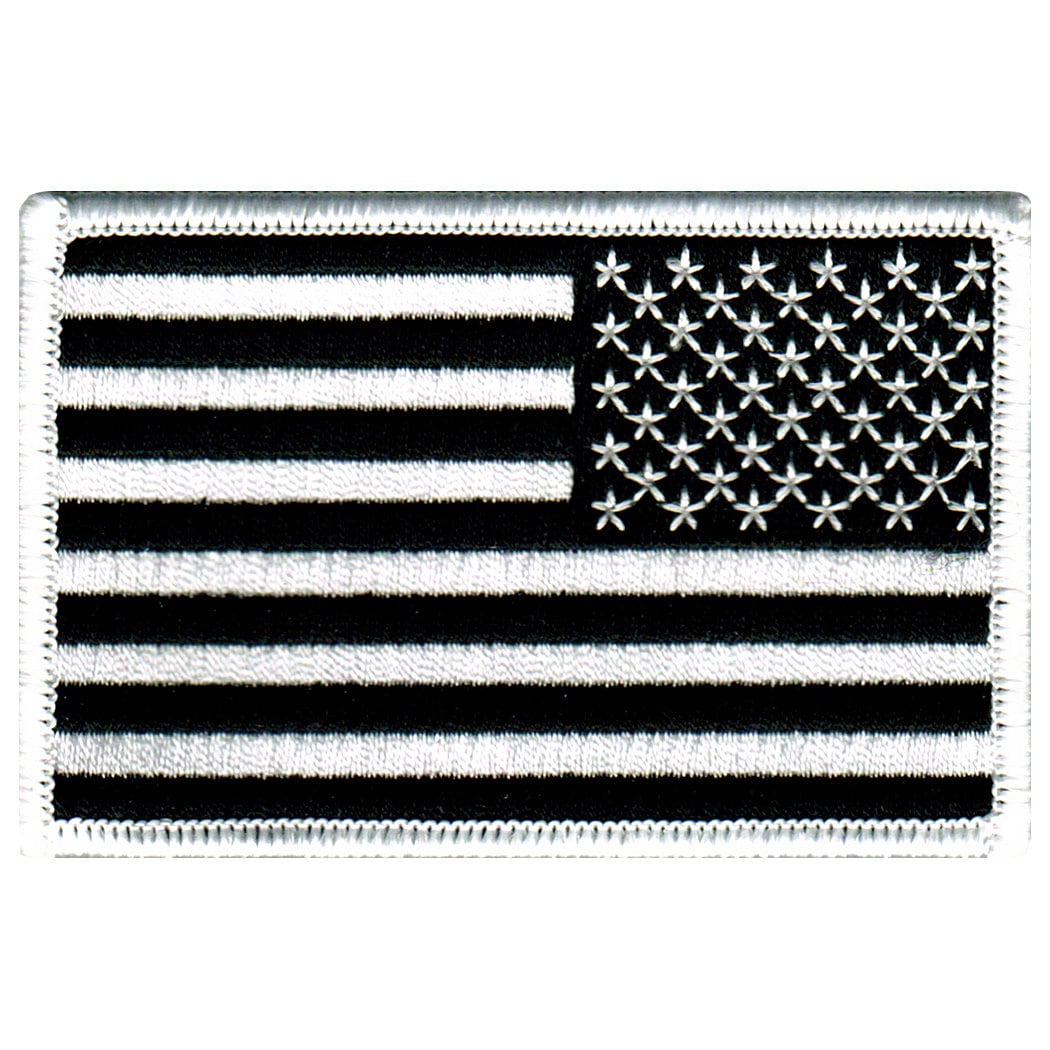 AMERICAN FLAG PATCH Reverse Black and White Embroidered - Etsy