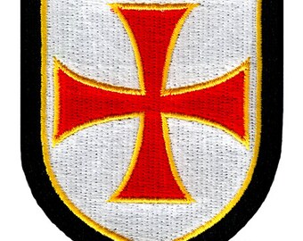 LARGE KNIGHTS TEMPLAR Seal Patch Iron-on Embroidered White | Etsy