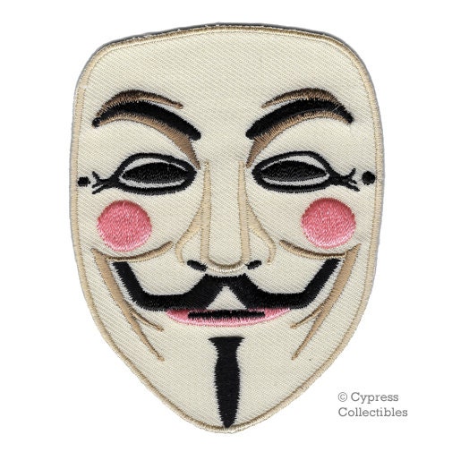 ANONYMOUS HACKER PATCH iron-on embroidered V for Vendetta Guy | Etsy