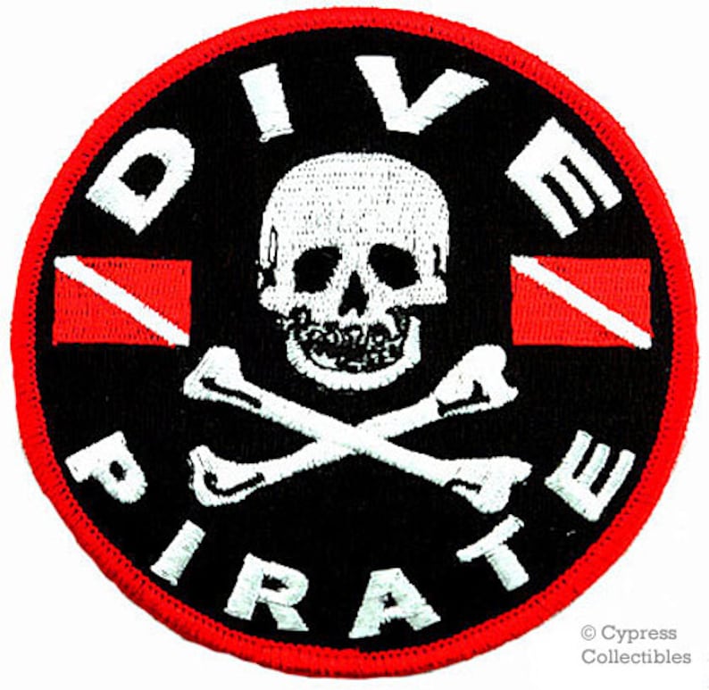 DIVE PIRATE Scuba Diving PATCH Embroidered Iron-on Applique - Etsy