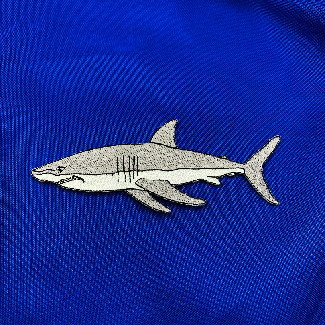 GREAT WHITE SHARK patch iron-on embroidered Fish Emblem | Etsy