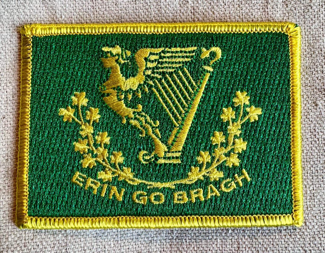 ERIN GO BRAGH Flag Patch Iron-on Embroidered Applique Ireland Irish St ...