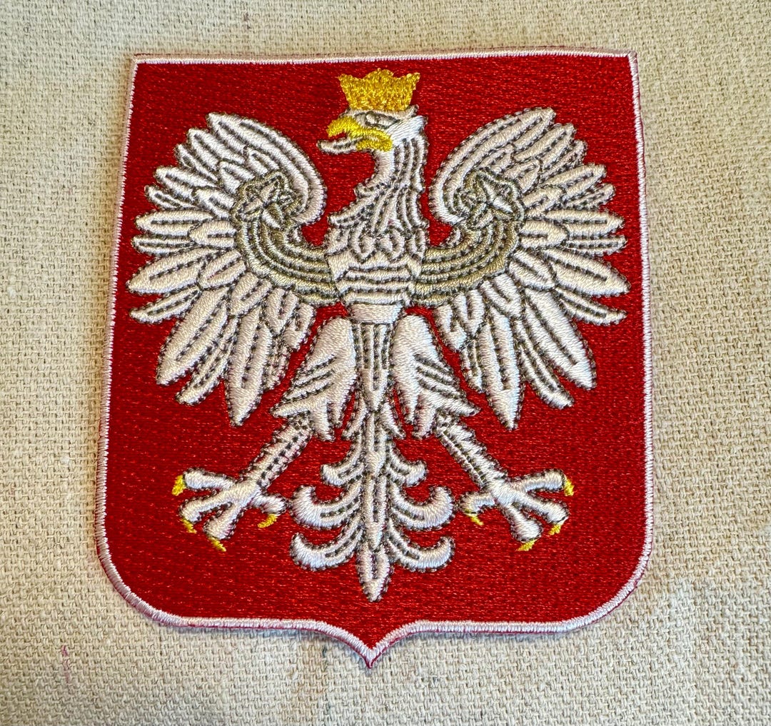 POLAND COAT of ARMS Patch Iron-on Embroidered Applique Polish Swallow ...