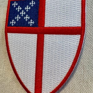 EPISCOPAL SHIELD PATCH Iron-on Embroidered Episcopalian Church Applique ...