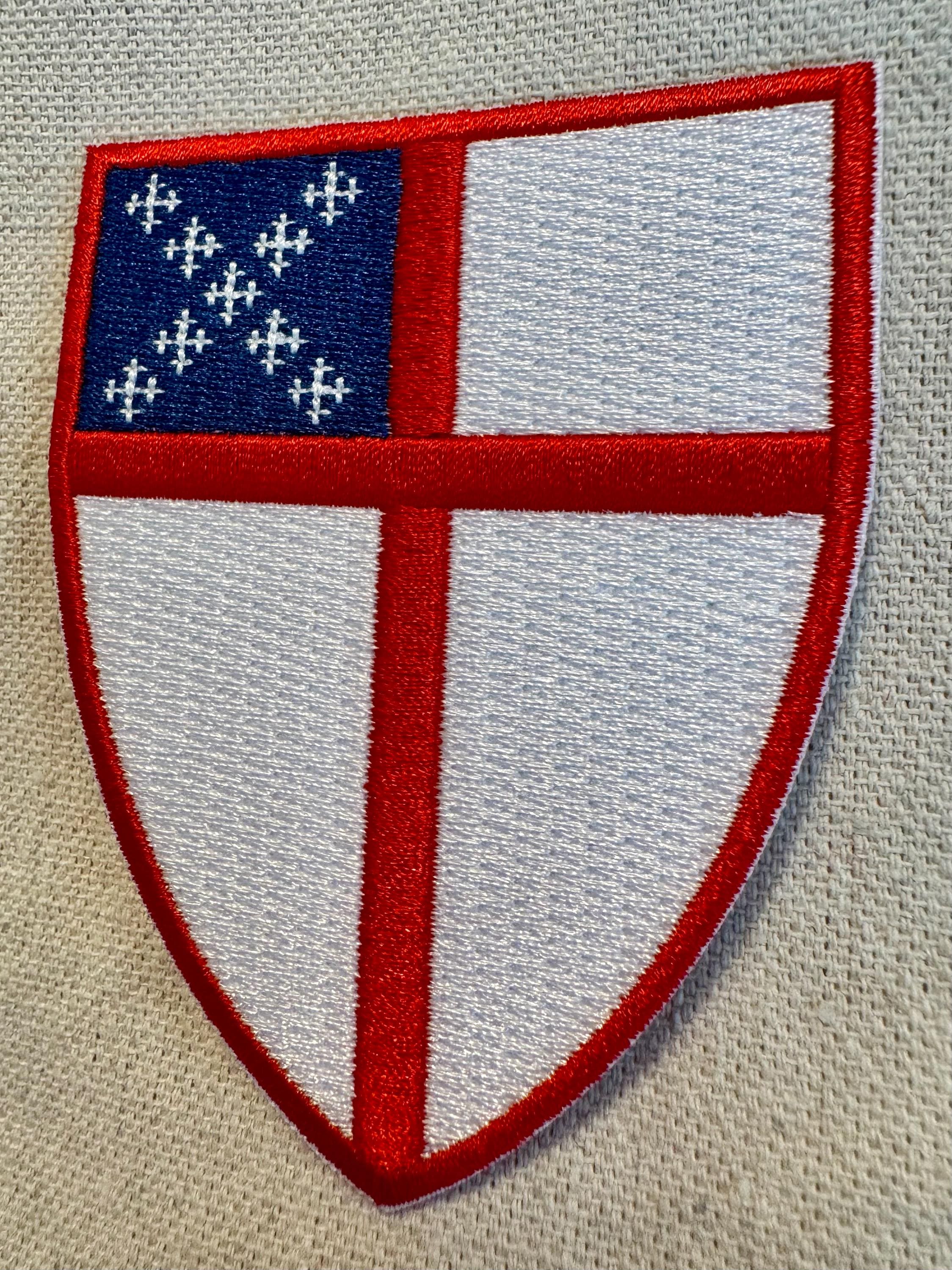 EPISCOPAL SHIELD PATCH Iron-on Embroidered Episcopalian Church Applique ...