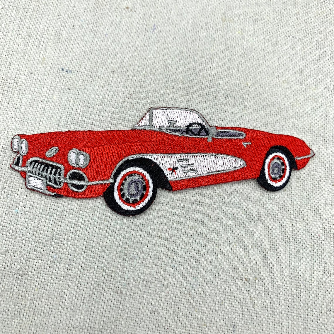 Red CAR CONVERTIBLE PATCH Iron-on Embroidered Applique - Etsy