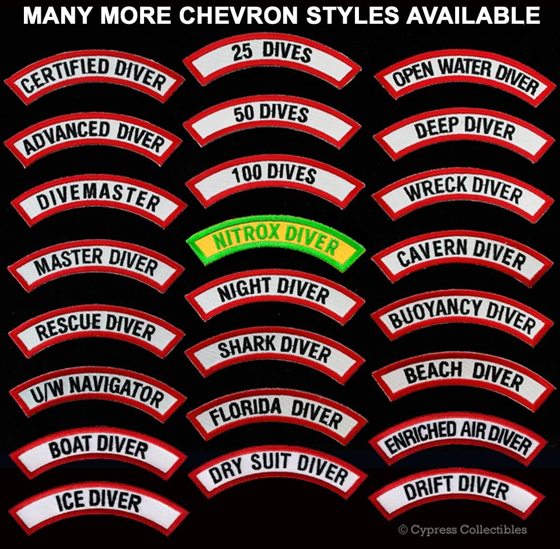 NITROX DIVER Certification Chevron PATCH Scuba Diving Experience Iron ...