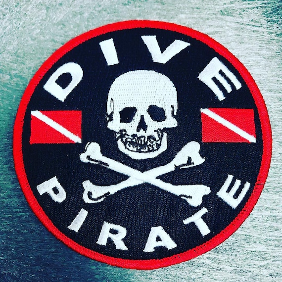 DIVE PIRATE Scuba Diving PATCH Embroidered Iron-on Applique | Etsy