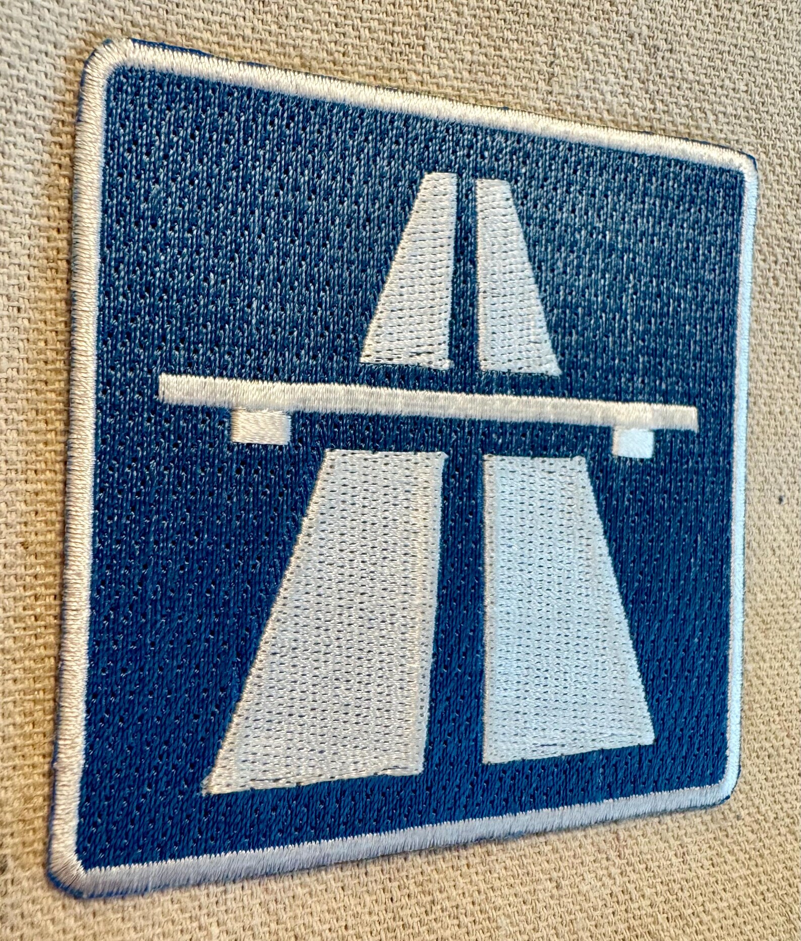 AUTOBAHN ROAD SIGN Patch Iron-on Embroidered Applique Germany Highway ...