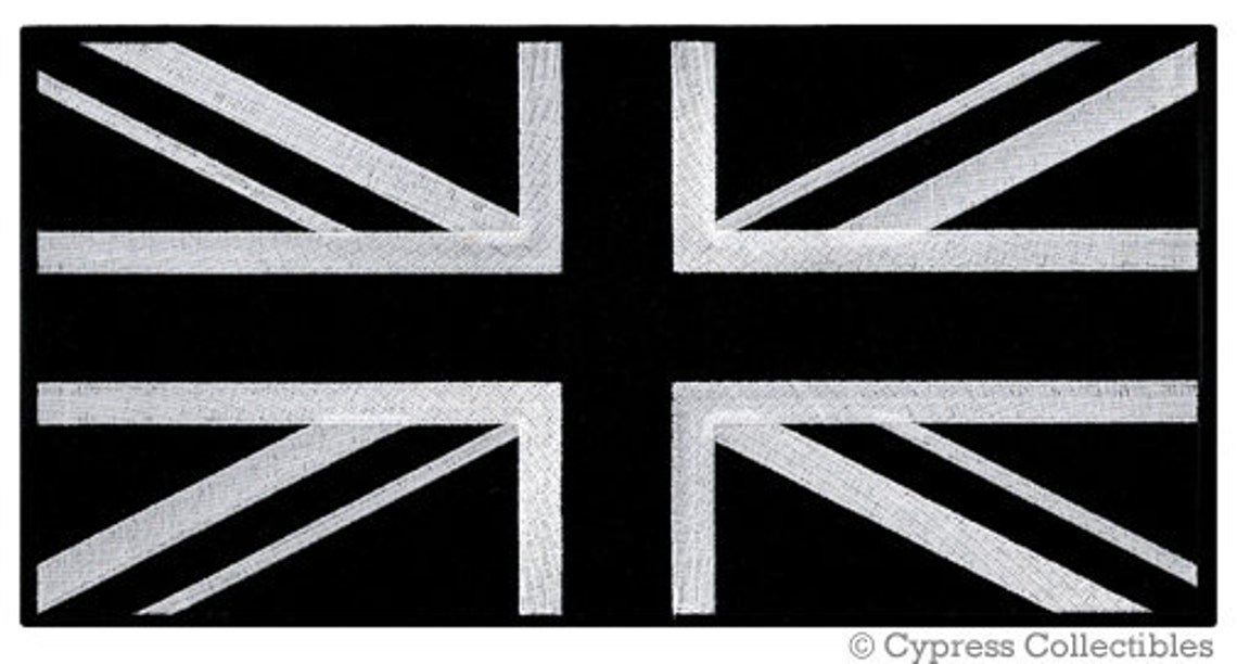 Large Black UNION JACK UK Flag Patch Iron-on Embroidered | Etsy