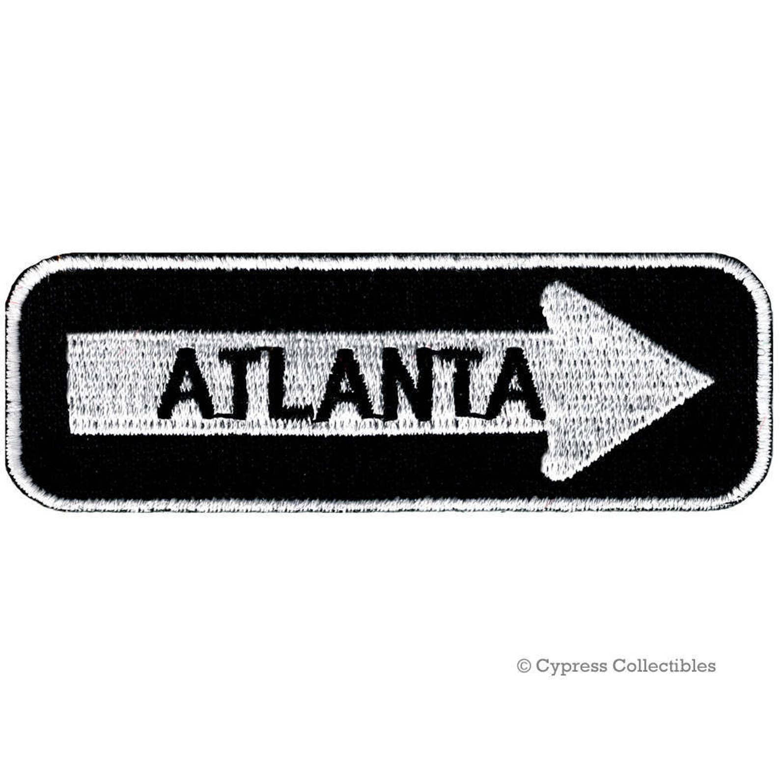 ATLANTA ROAD SIGN Patch Embroidered Iron-on Applique One Way - Etsy
