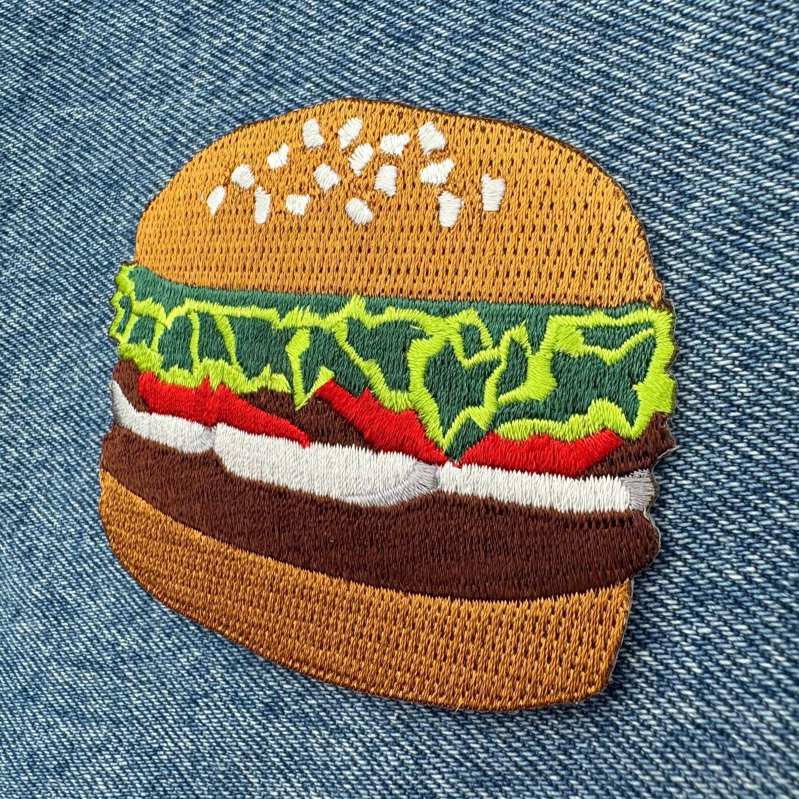 HAMBURGER Embroidered PATCH Iron-on BURGER Applique - Etsy