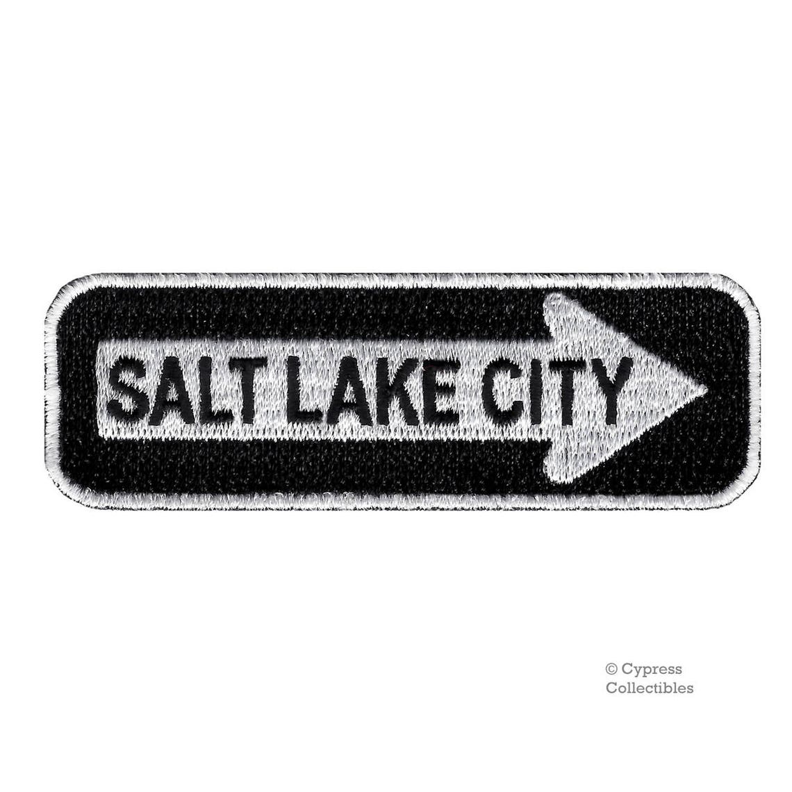 Salt Lake City Road Sign Patch: Embroidered One Way Highway Emblem - Etsy