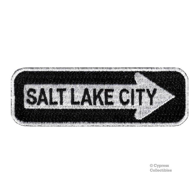 Salt Lake City Road Sign Patch: Embroidered One Way Highway Emblem - Etsy
