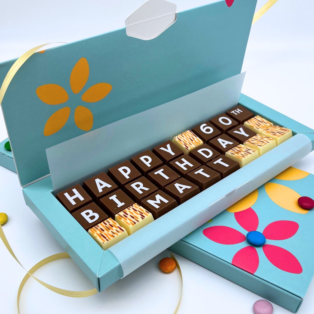 Personalised 60th Birthday Gift Box of Chocolate Happy - Etsy