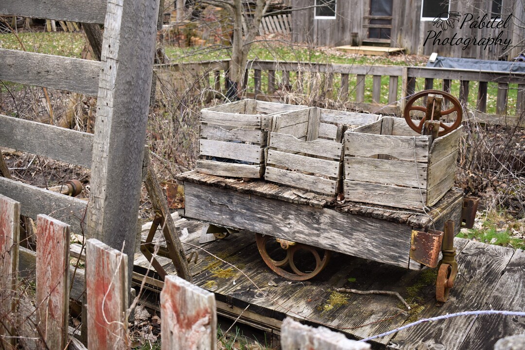 8x10" Print of Vintage Wooden Coal Mining Cart With Wheels Photo ...