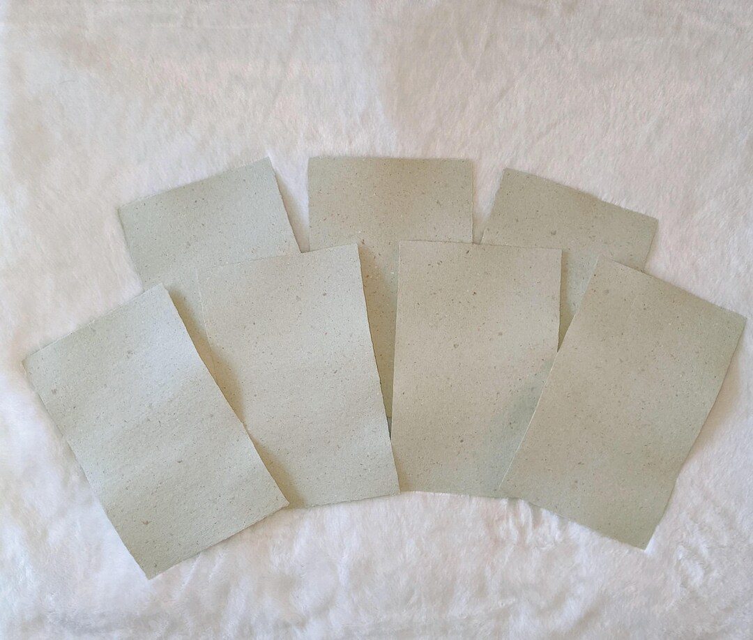 Green Handmade Paper Set | 7 Sheets of Speckled 5.5 X 8.5" Paper ...