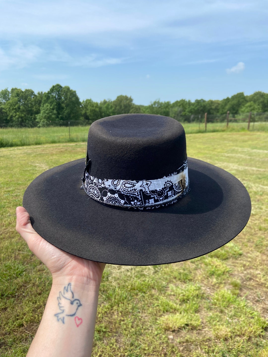 Black Grunge Rocker Hat, Concert Hat, Mens Hat, Mans Hat, Gift for Him ...