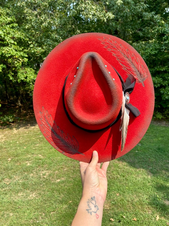 Red Cowboy Hat Front