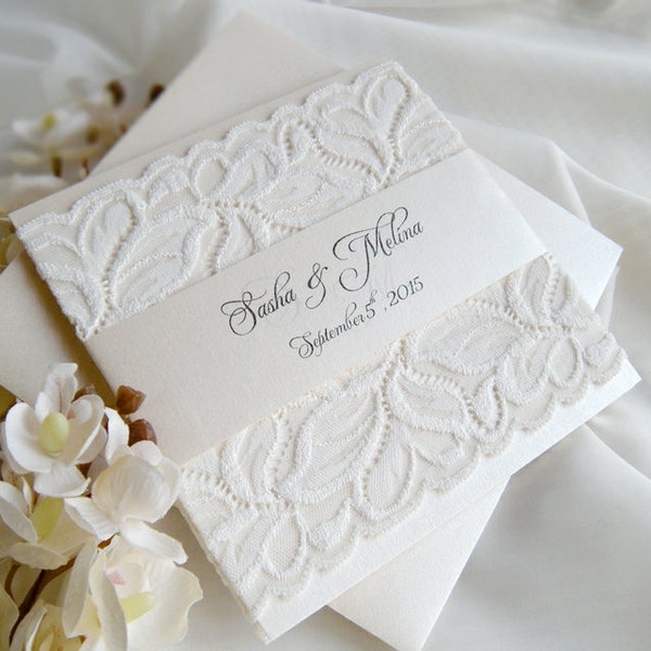 Lace Wedding Invitations - Etsy