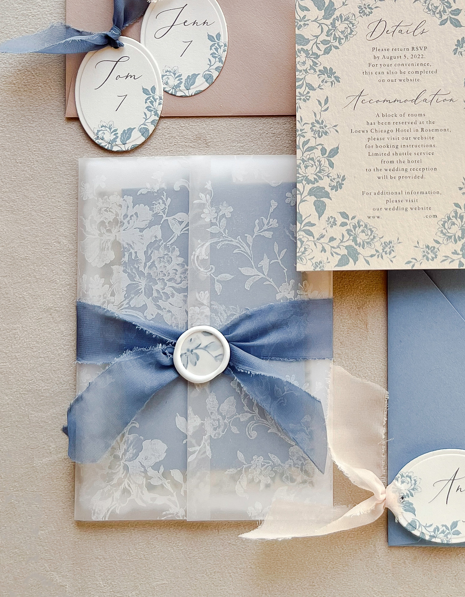 Romantic Garden Wedding Invitation | Handmade Paper | Fine Art Deckled ...