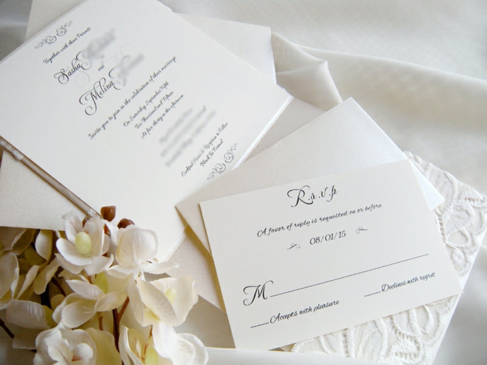 Lace Wedding Invitation Cream Wedding Invitation White & - Etsy