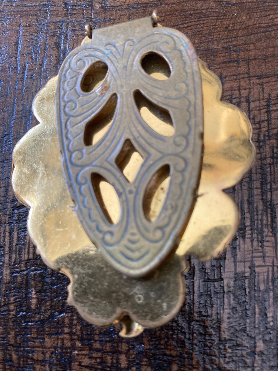 Large Antique Art Victorian Brass Dress Clip Scarf Clip Gold Tone ...