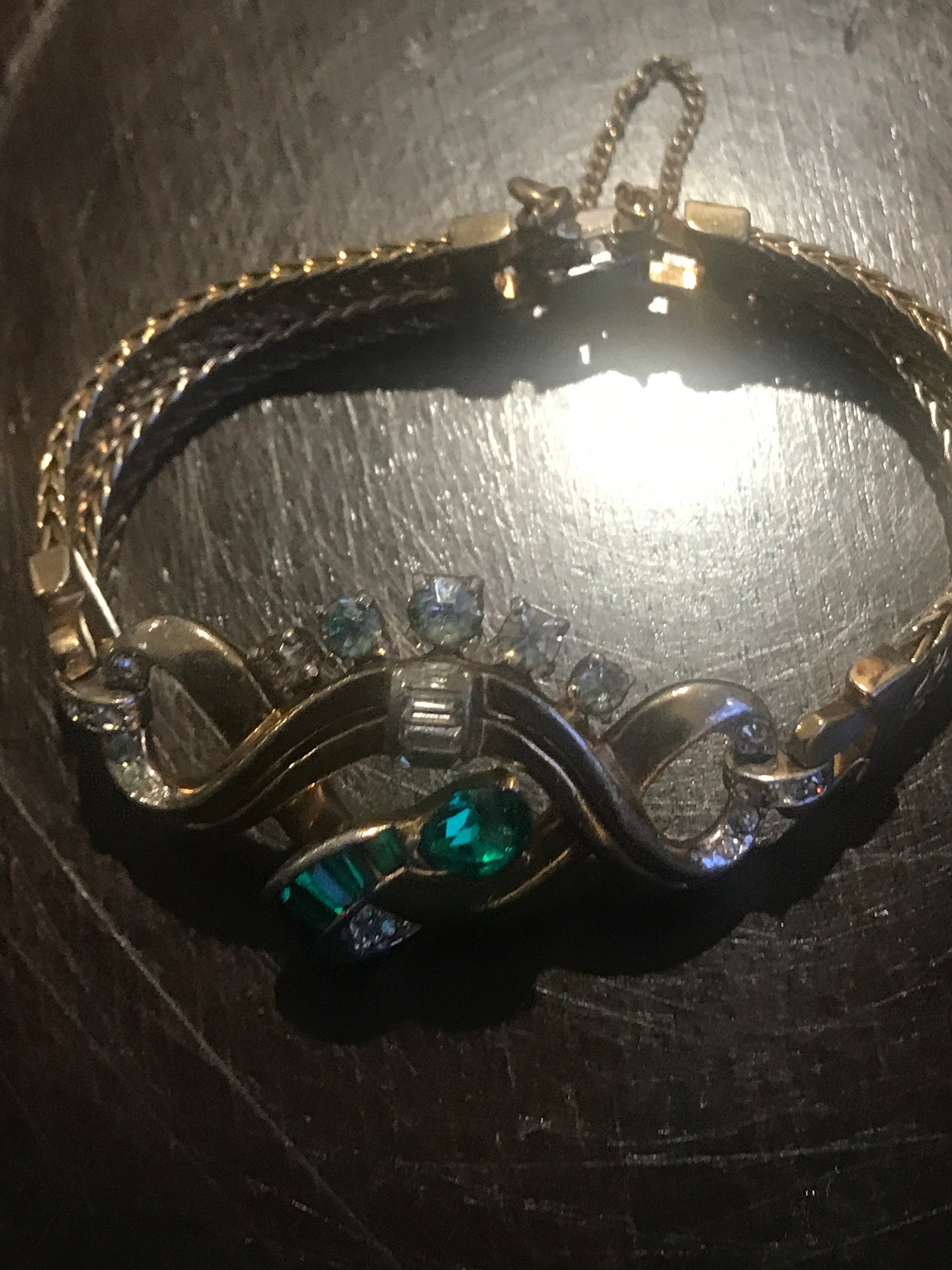 1940s Mazer Bros Bracelet Art Deco Emerald Rhinestones - Etsy