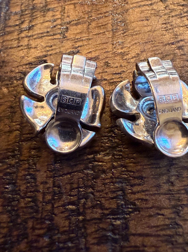 Elegant Vintage SCP England Rhinestone Earrings, Crafted in a Radiant ...