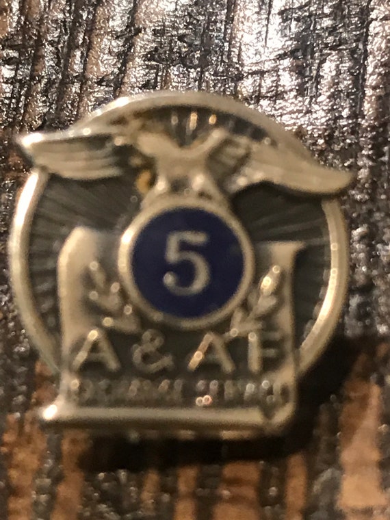 Vintage A & AF Sterling Silver 5 Year Pin w/ Eagle … - Gem