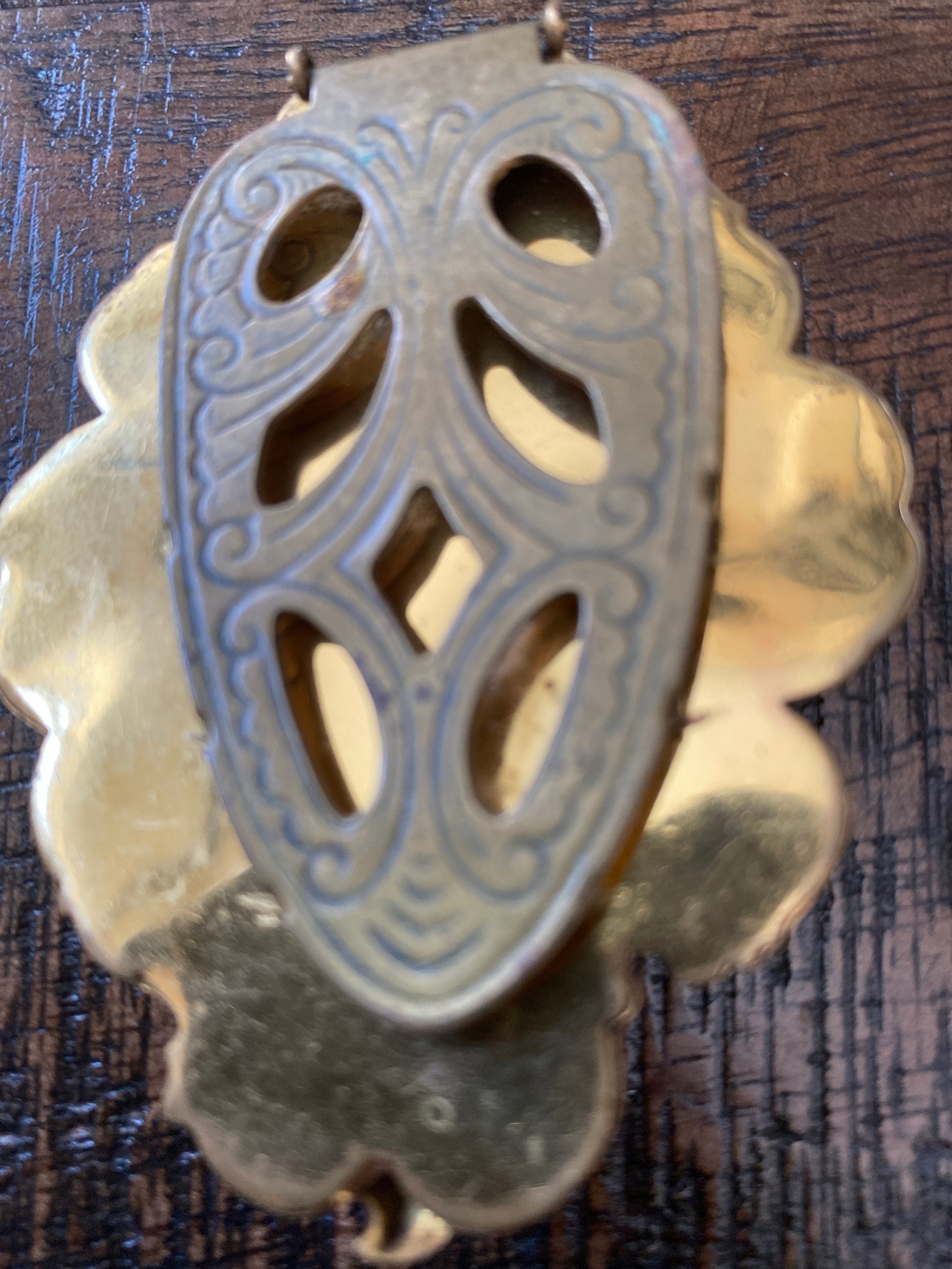 Large Antique Art Victorian Brass Dress Clip Scarf Clip Gold Tone ...