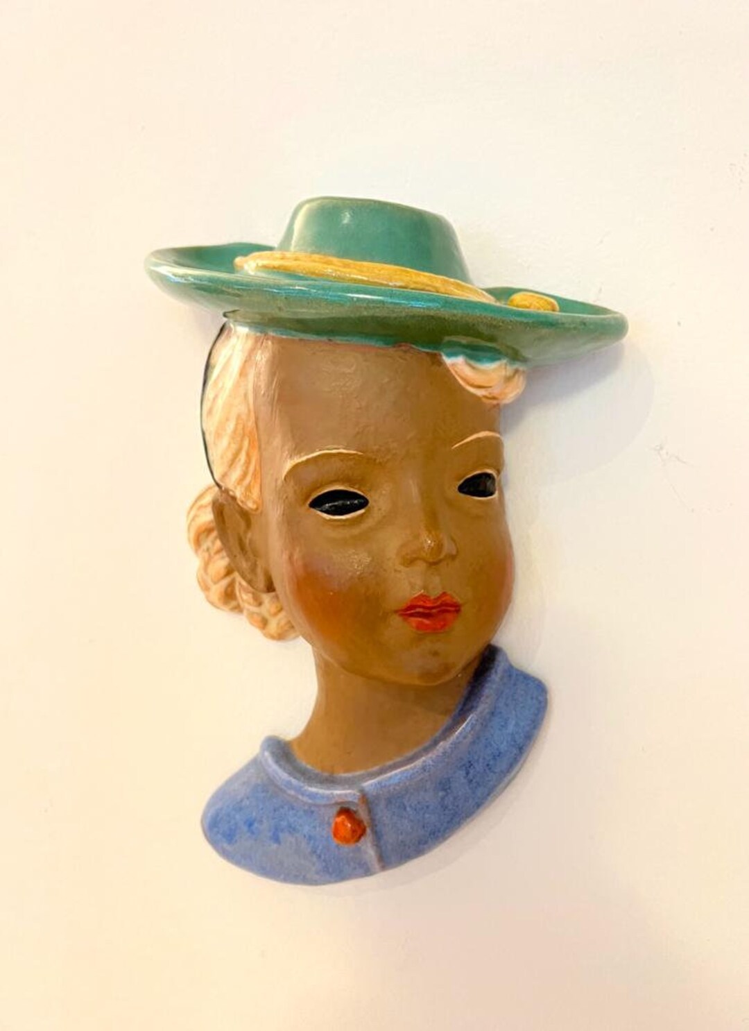 Goldscheider Wall Mask Art Deco. Made in Germany, 1930s, Wall Plaque ...