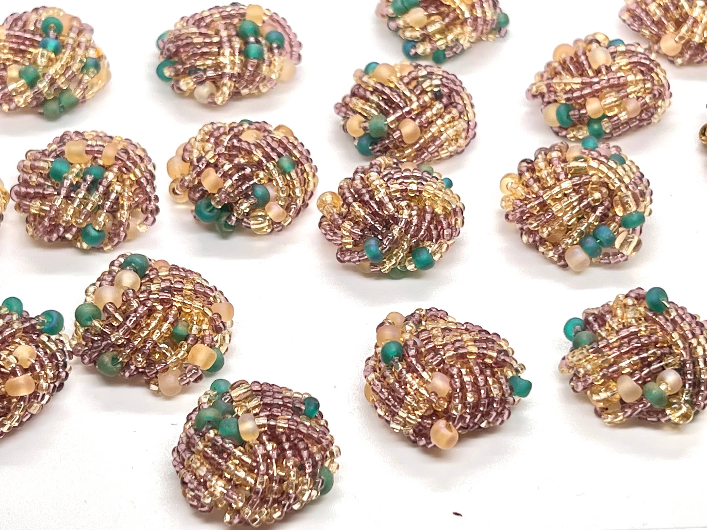 Vintage Handmade Beaded Buttons,set of Three,boho Buttons,craft Buttons ...