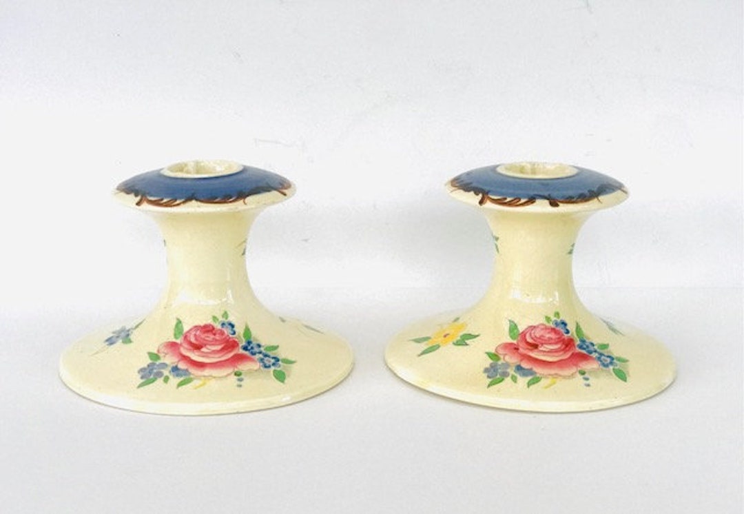 Clarice Cliff Candlestick Pottery Circa 1930, Hand Painted. - Etsy